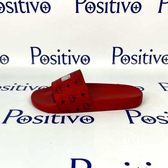 MCM | Shoes | Mcm Womens Candy Red Visetos Rubber Slides Us 8 Eu 38 ...